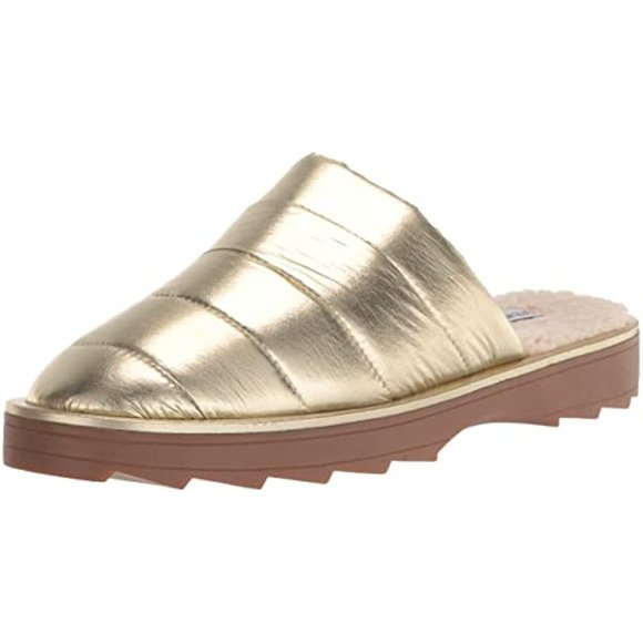 Steve Madden | Shoes | New Womens Steve Madden Chex Quilted Puffer Gold ...
